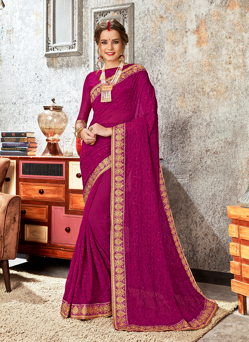 Buy Faux Chiffon Classic Saree : 113515