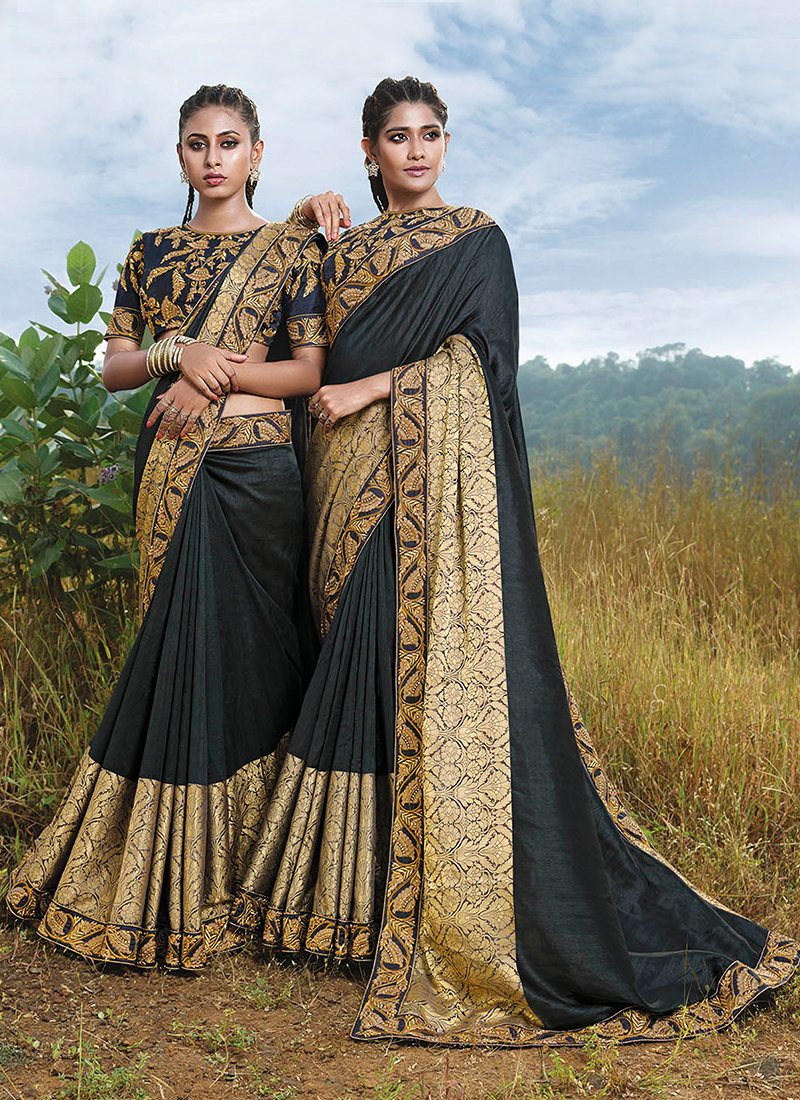 Grey Color Trendy Saree buy online