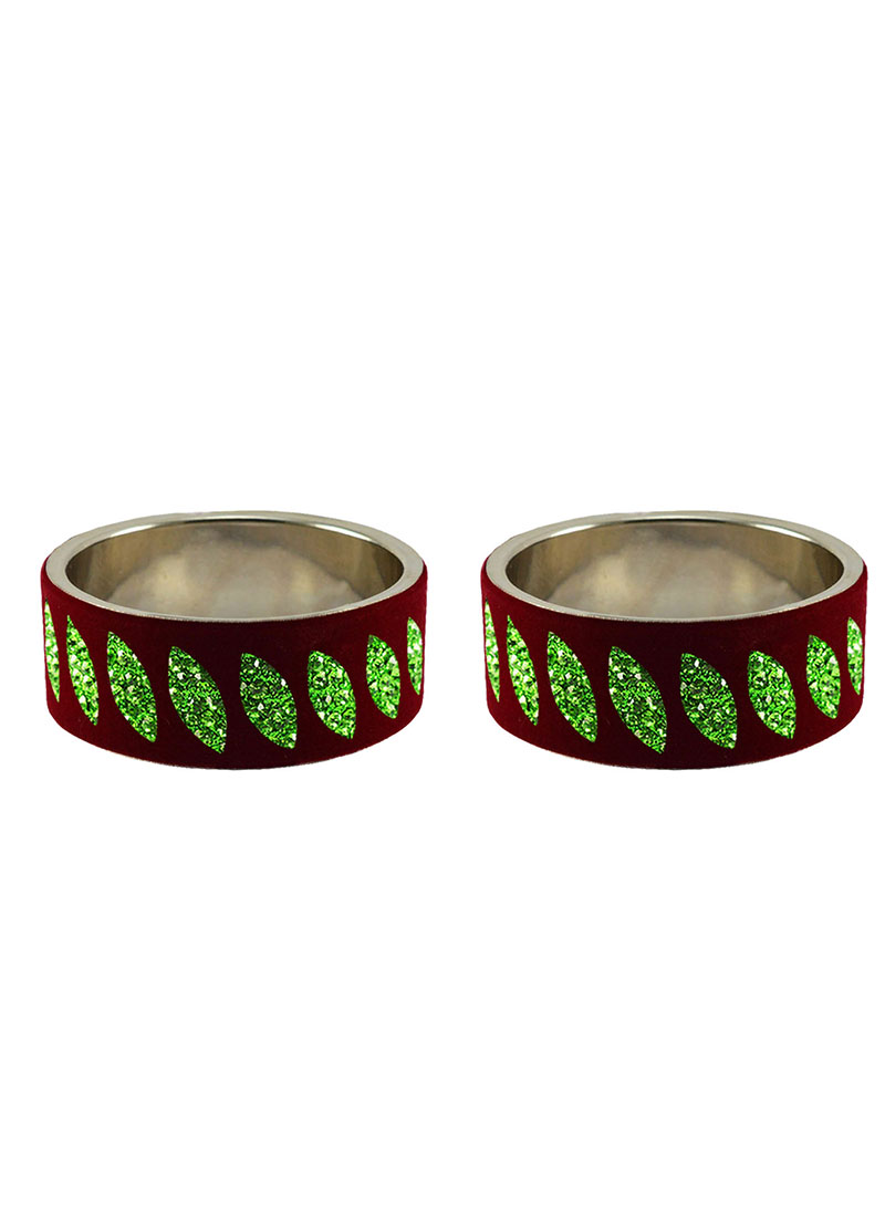 Shop Online Maroon Color Bangles : 124721