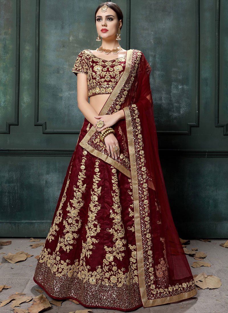 Shop Maroon Lehenga Choli Online : 97486 - Lehenga Choli