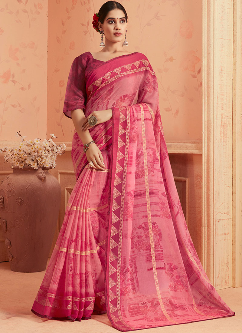 Buy Online Multi Colour Abstract Print Printed Saree : 135669