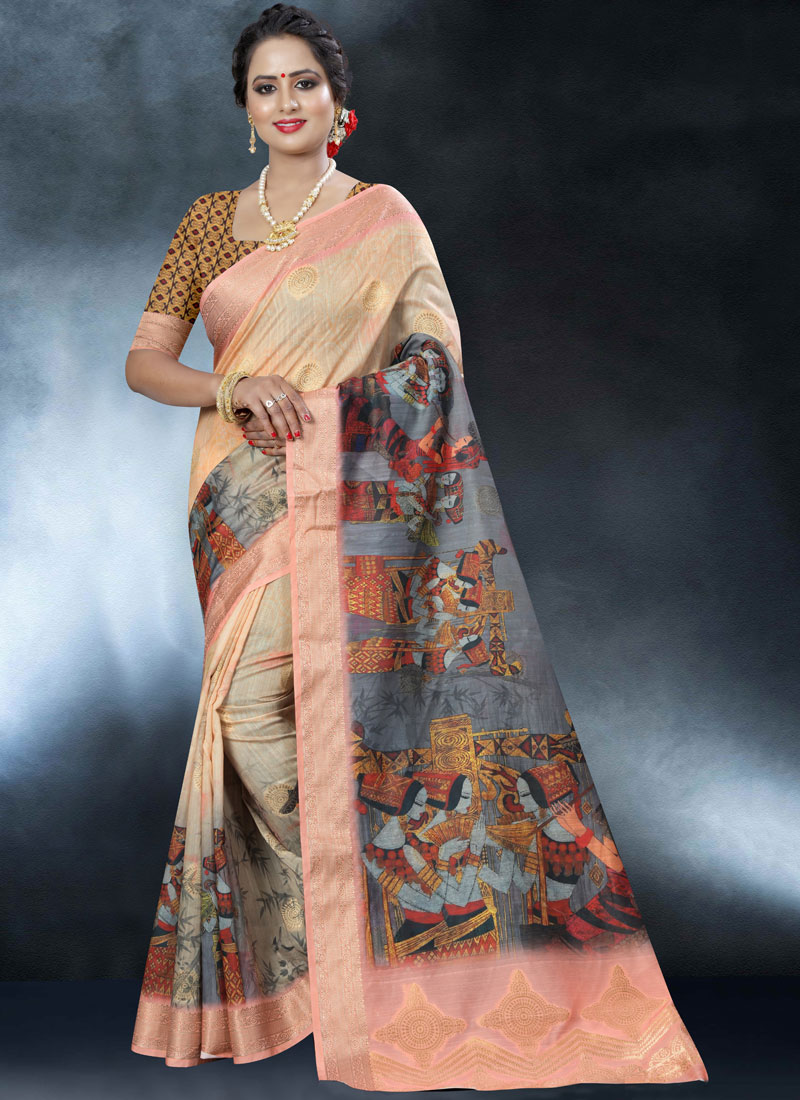 Shop Online Multi Colour Classic Designer Saree : 136145