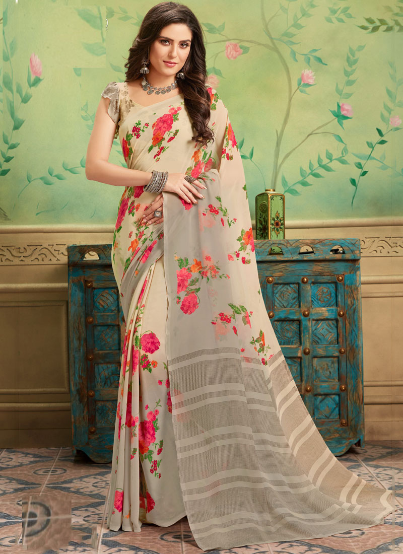 Buy Multi Colour Color Printed Saree Online : 128488