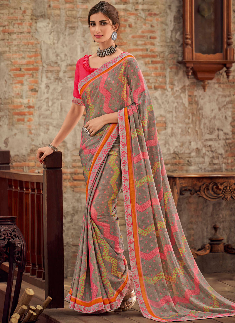 Buy Multi Colour Festival Casual Saree Online : 124513
