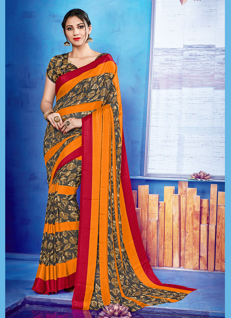 Shop Online Printed Multi Colour Casual Saree : 106821
