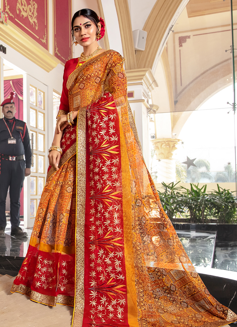 Buy Printed Wedding Designer Traditional Saree : 137648