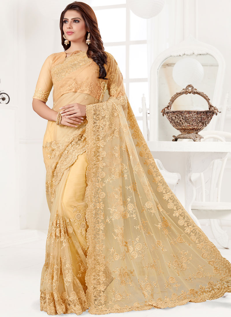 Buy Resham Reception Designer Traditional Saree Online : 130988