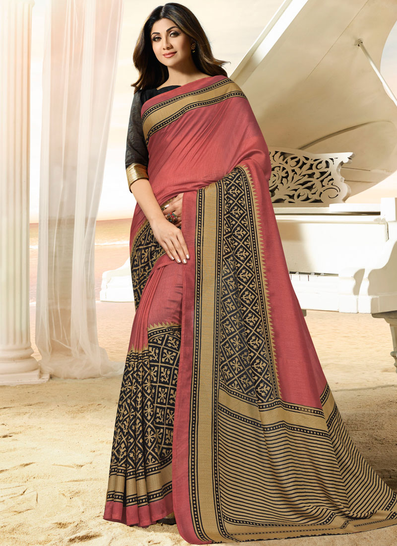 Buy Shilpa Shetty Pink Traditional Saree Online : 135764