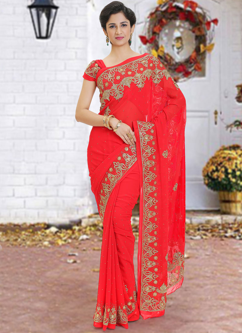 Shop Stone Work Designer Saree Online : 120756