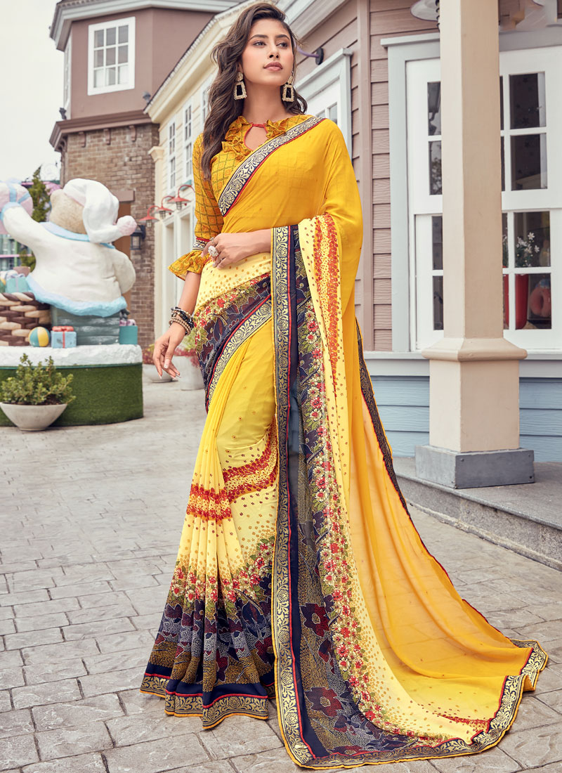 Yellow Color Casual Saree buy online
