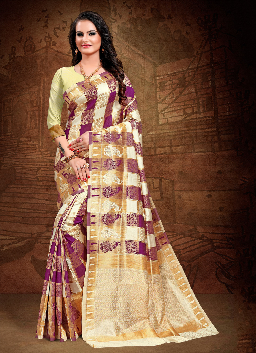 Buy Online Art Silk Multi Colour Classic Saree : 161761