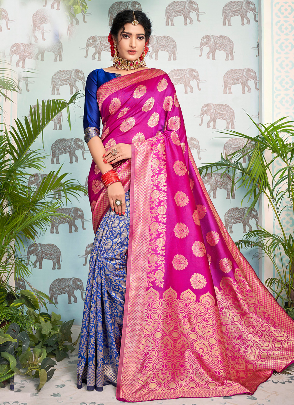 Art Silk Weaving Multi Colour Traditional Saree buy online