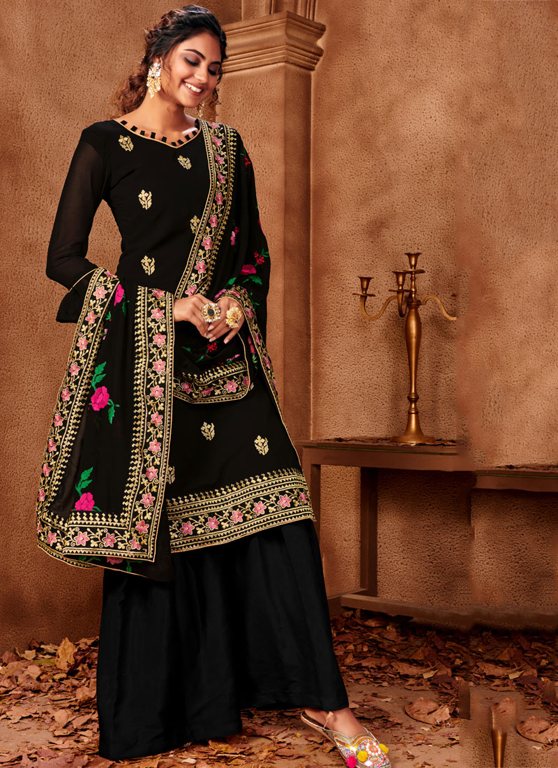 Shop Online Black Color Designer Suit : 154109