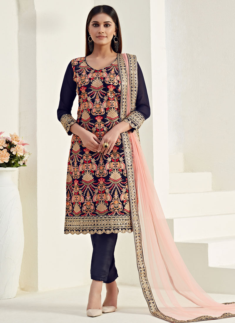 Buy Blue Party Salwar Kameez : 154720