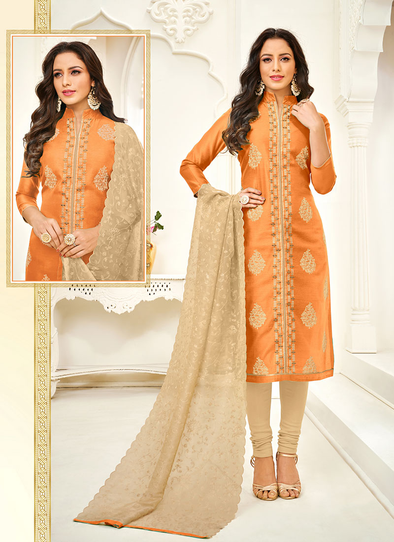 Buy Online Cotton Thread Work Trendy Churidar Salwar Suit : 144536