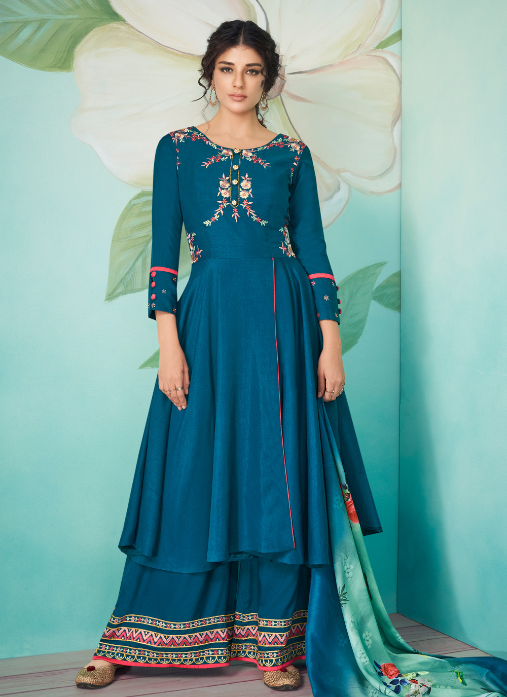 Embroidered Muslin Trendy Salwar Suit buy online