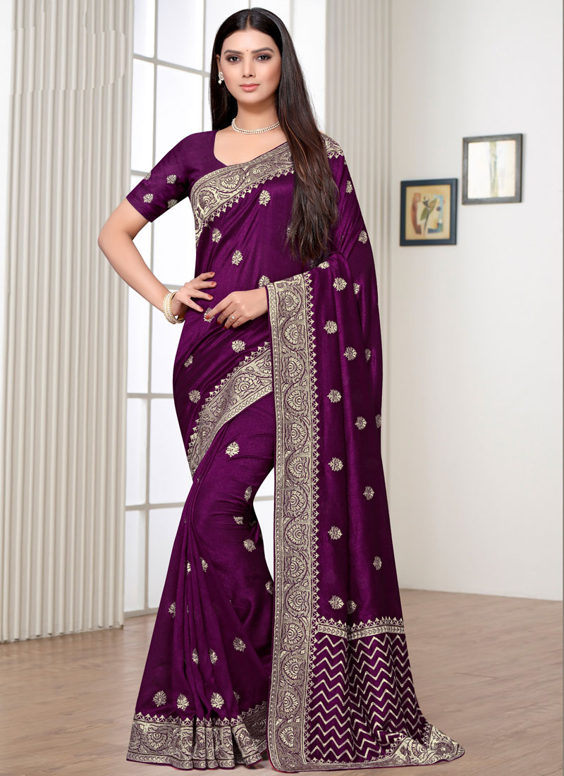 Embroidered Silk Classic Saree buy online