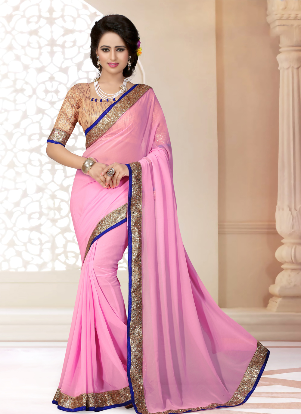 Buy Georgette Lace Saree : 157541 - Saree