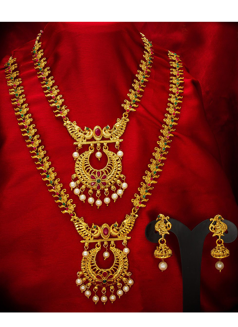 Buy Gold Reception Necklace Set : 147803
