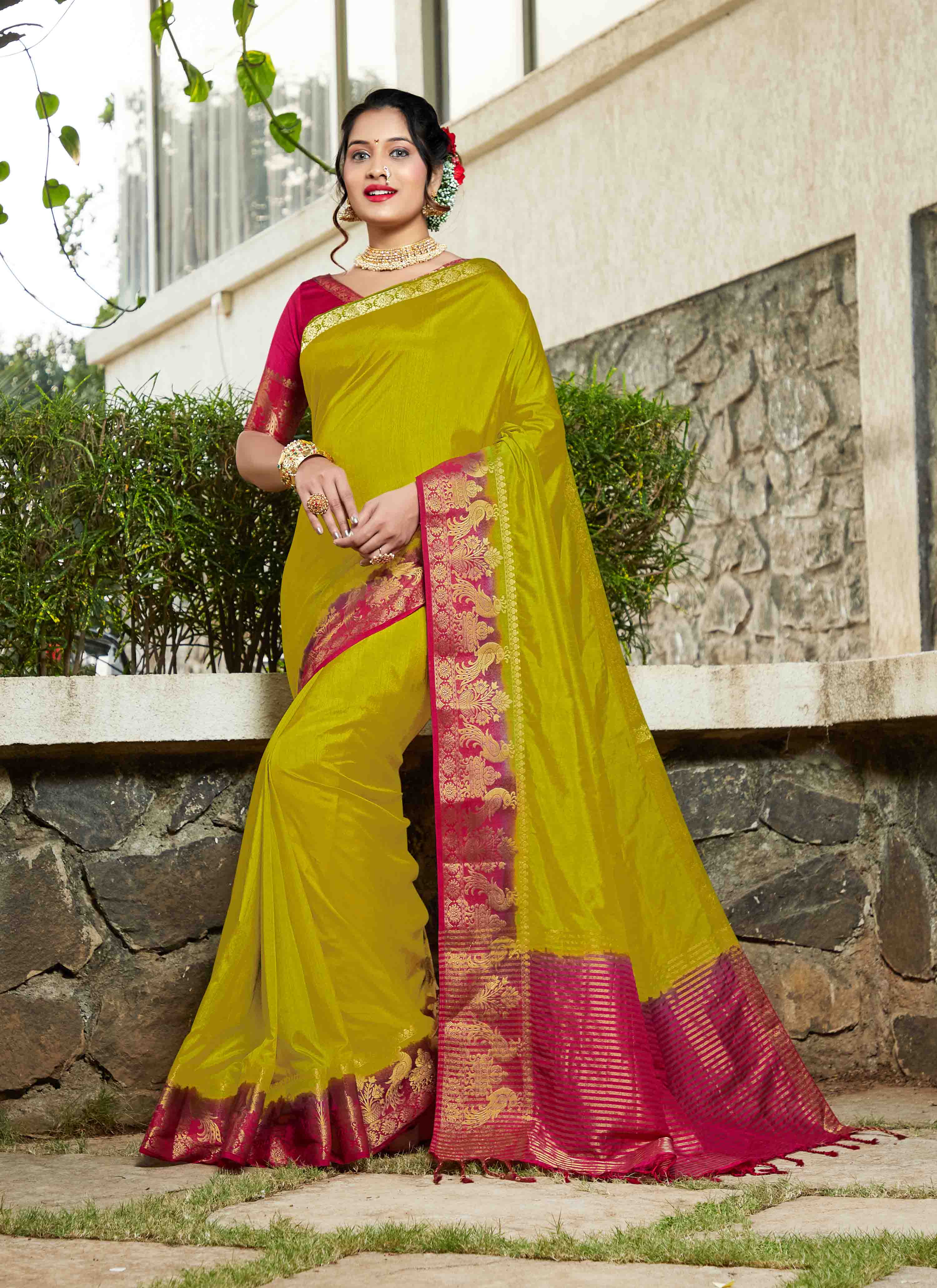 Buy Green Weaving Ceremonial Silk Saree Online : 162223