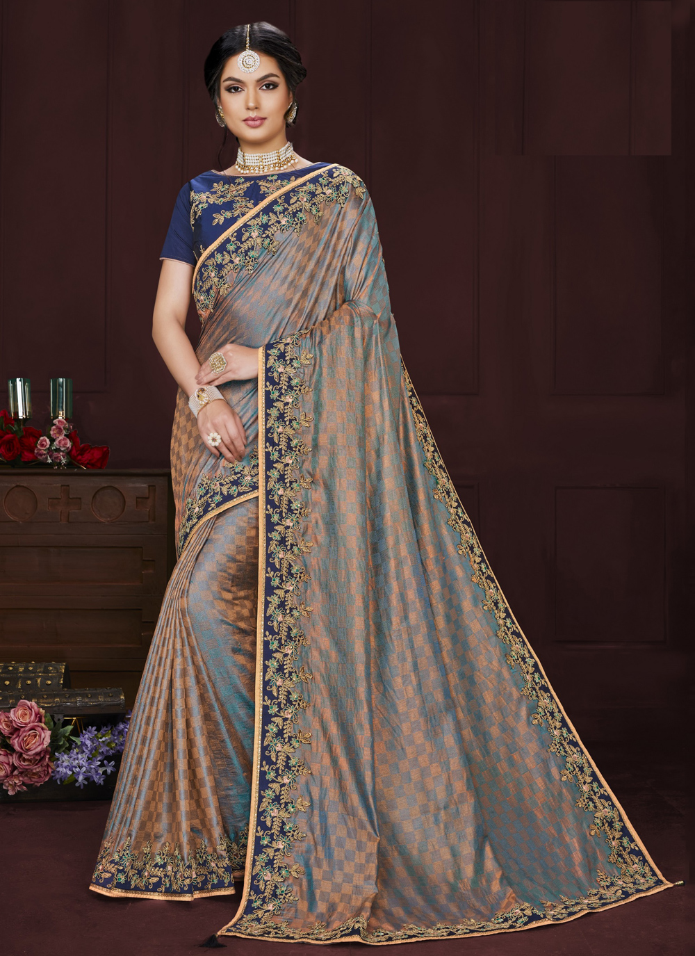 Buy Multi Colour Classic Saree : 164701