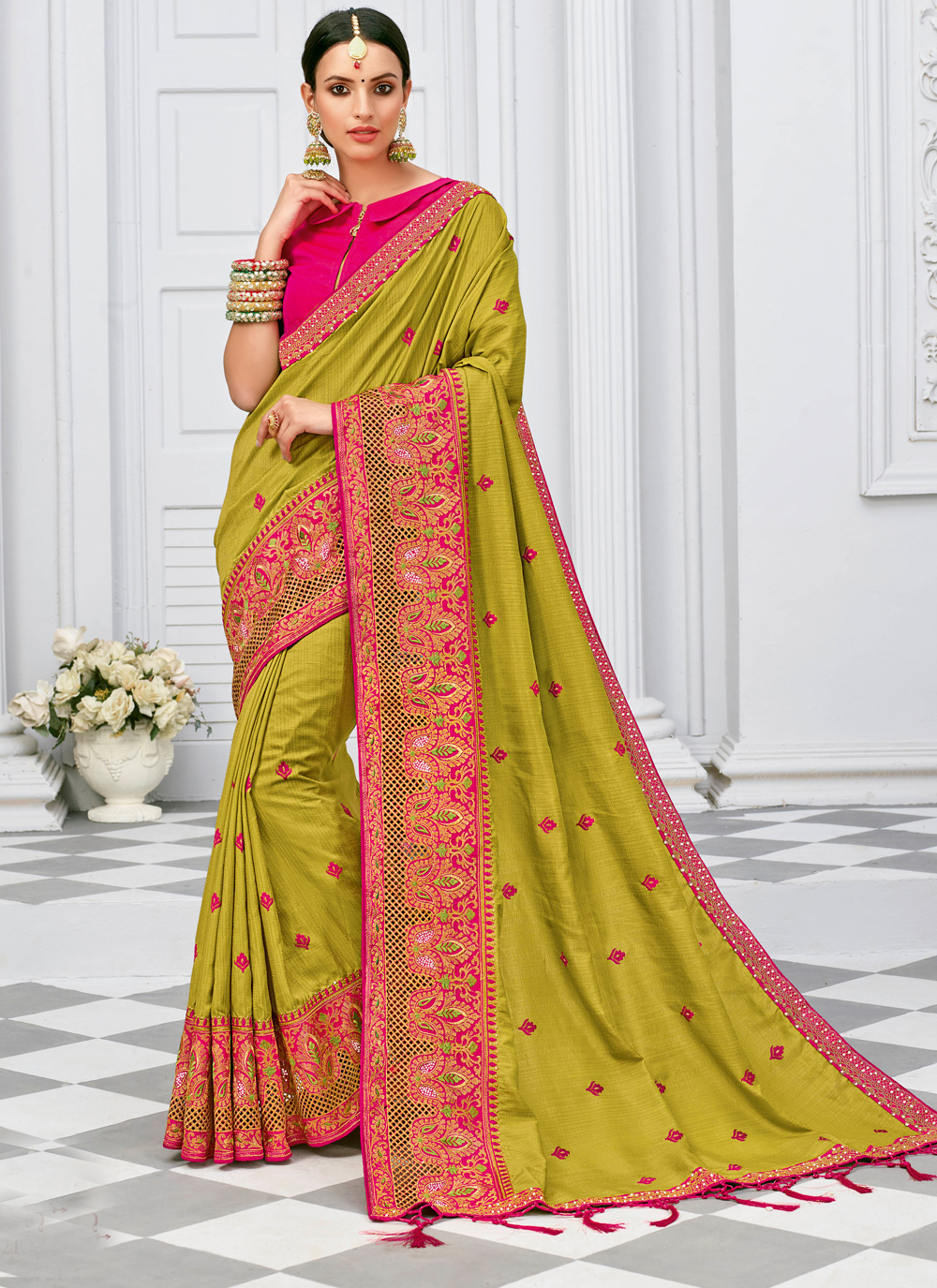 Buy Online Multi Colour Festival Designer Saree : 156759