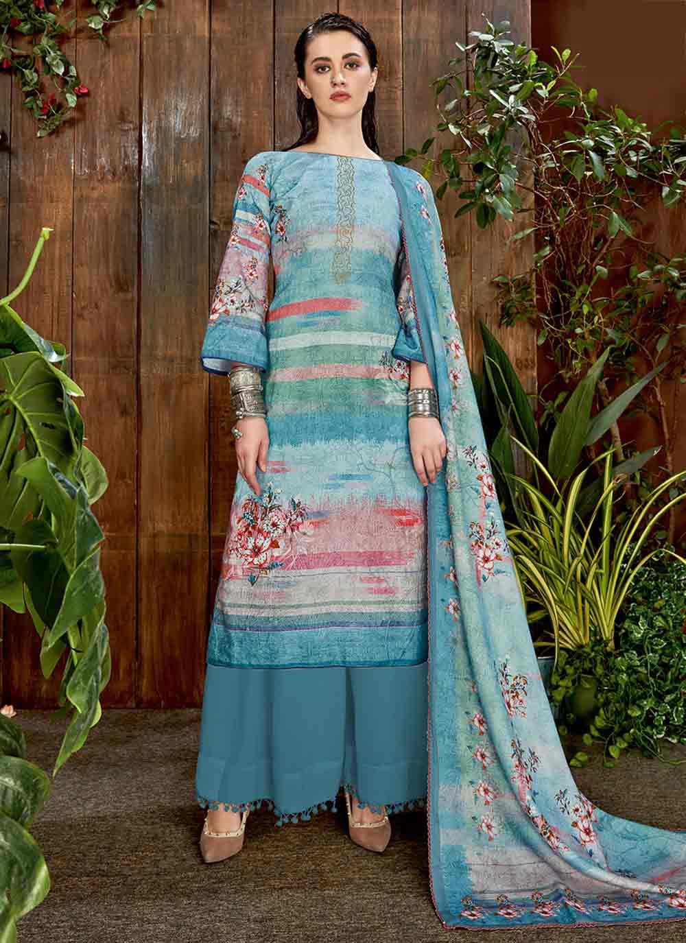 Buy Online Pashmina Diamond Designer Palazzo Salwar Kameez : 161001