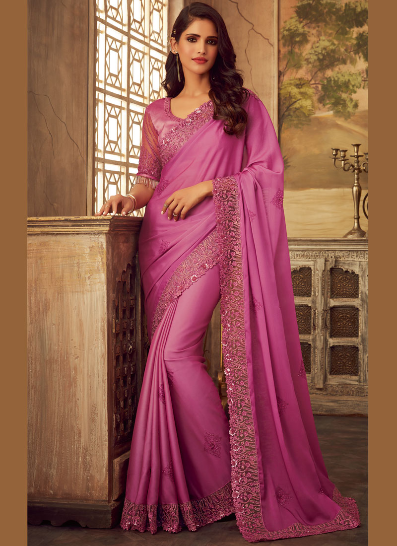 Buy Pink Ceremonial Designer Saree : 139066