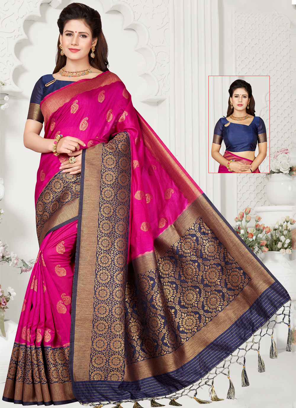 Shop Pink Color Traditional Saree Online : 164605