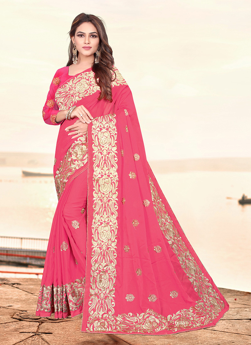 Buy Online Pink Rangoli Festival Designer Saree : 141142