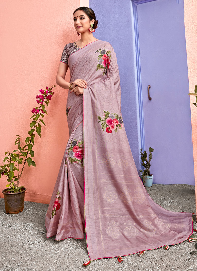 Buy Pink Silk Ceremonial Silk Saree Online
