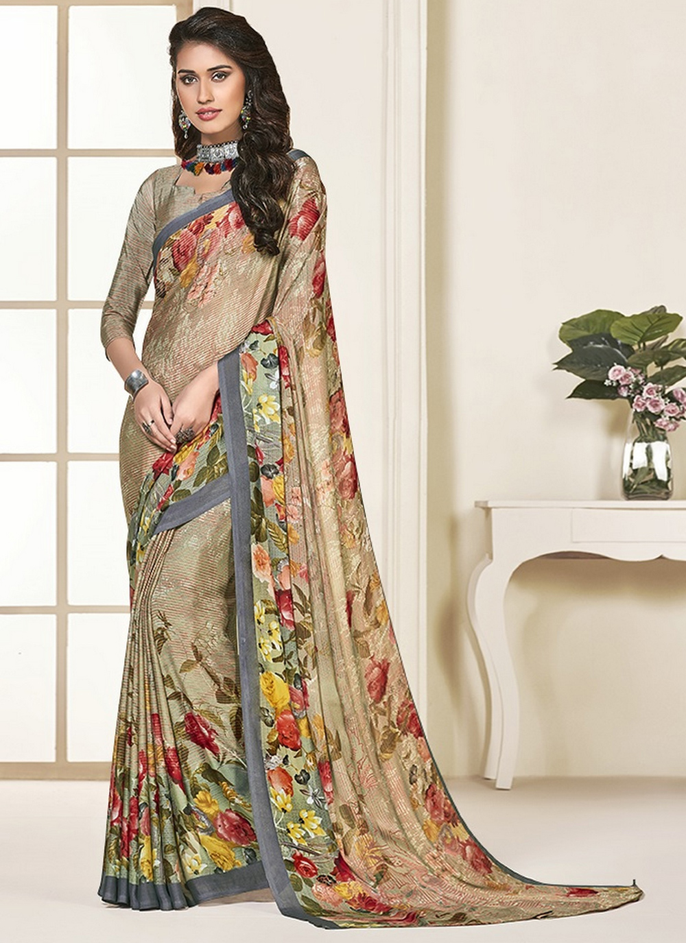 Shop Printed Saree Online : 155851