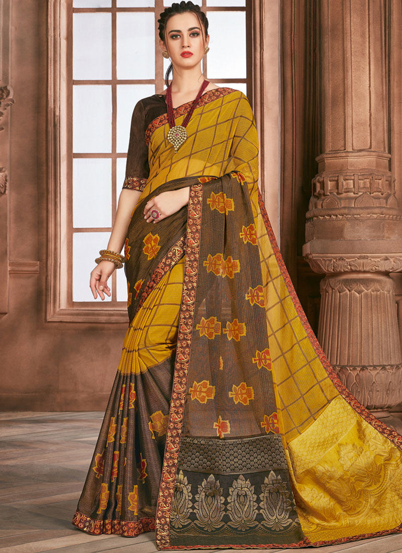 Pure Chiffon Party Designer Traditional Saree buy online
