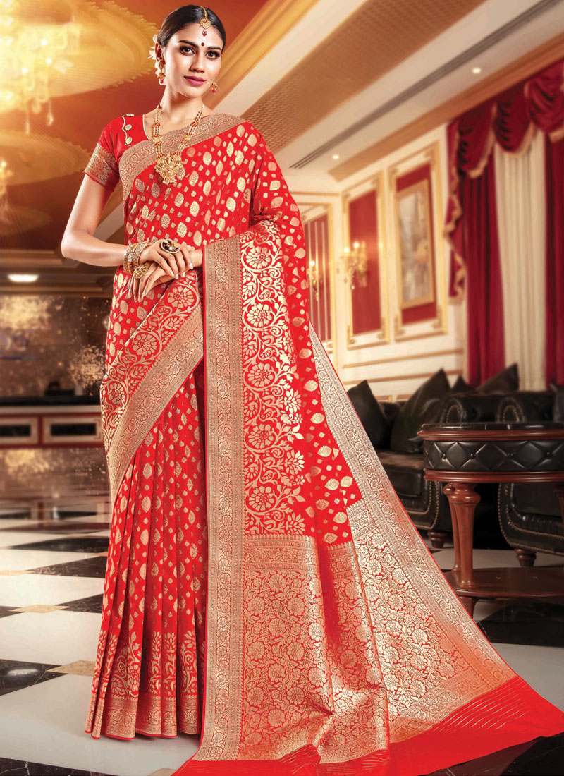 Buy Online Red Classic Saree : 150089