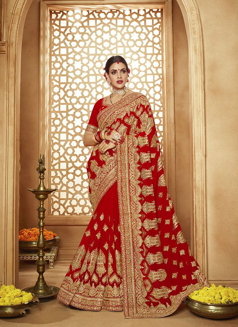 Buy Red Contemporary Saree Online