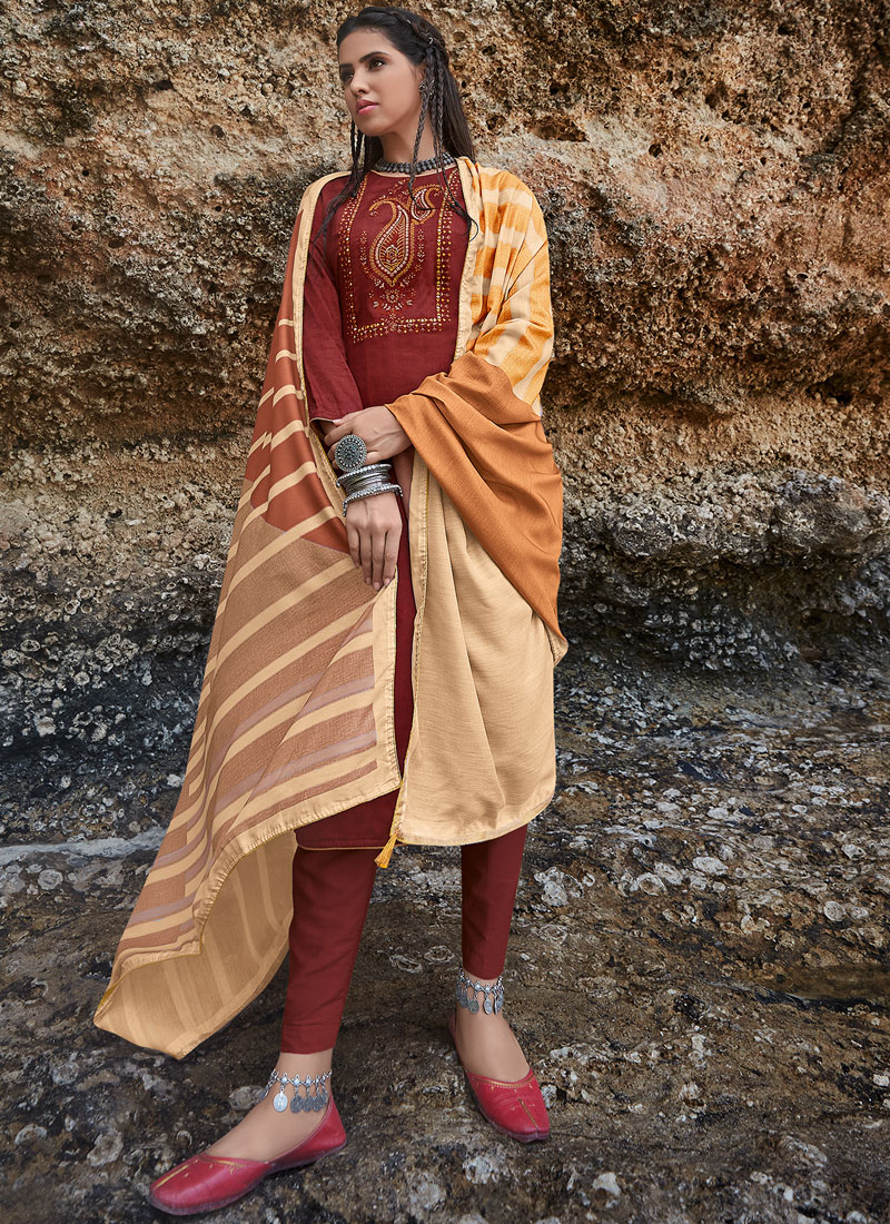 Buy Rust Color Salwar Suit Online
