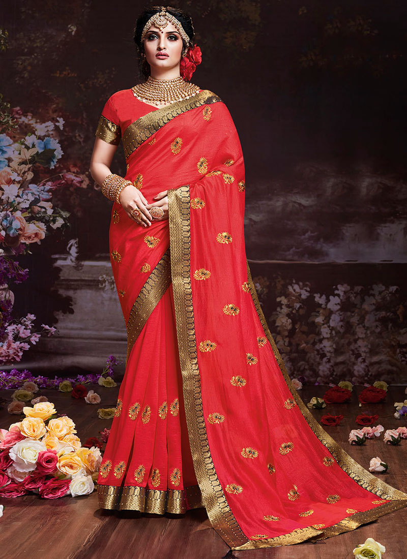 Buy Online Silk Embroidered Silk Saree : 153197