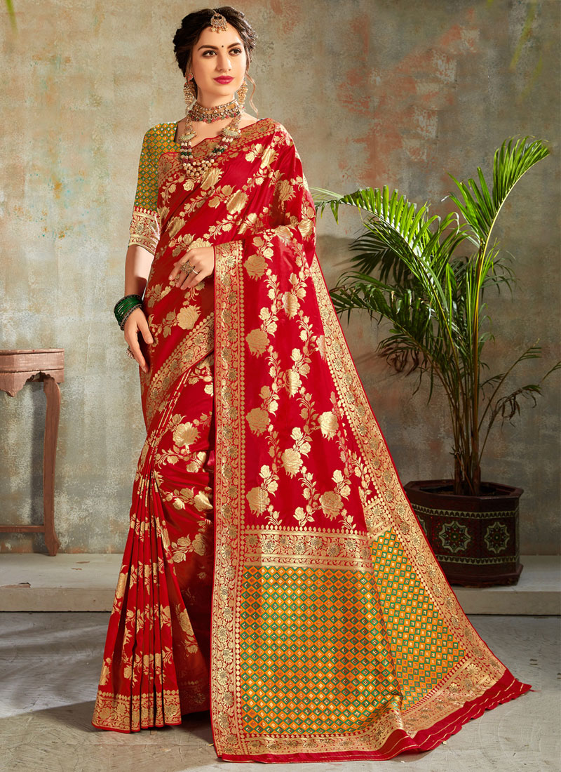 Shop Online Weaving Maroon Classic Saree : 151965