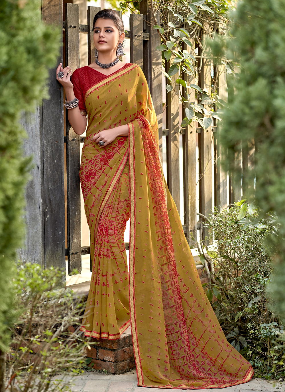 Buy Abstract Print Designer Saree Online