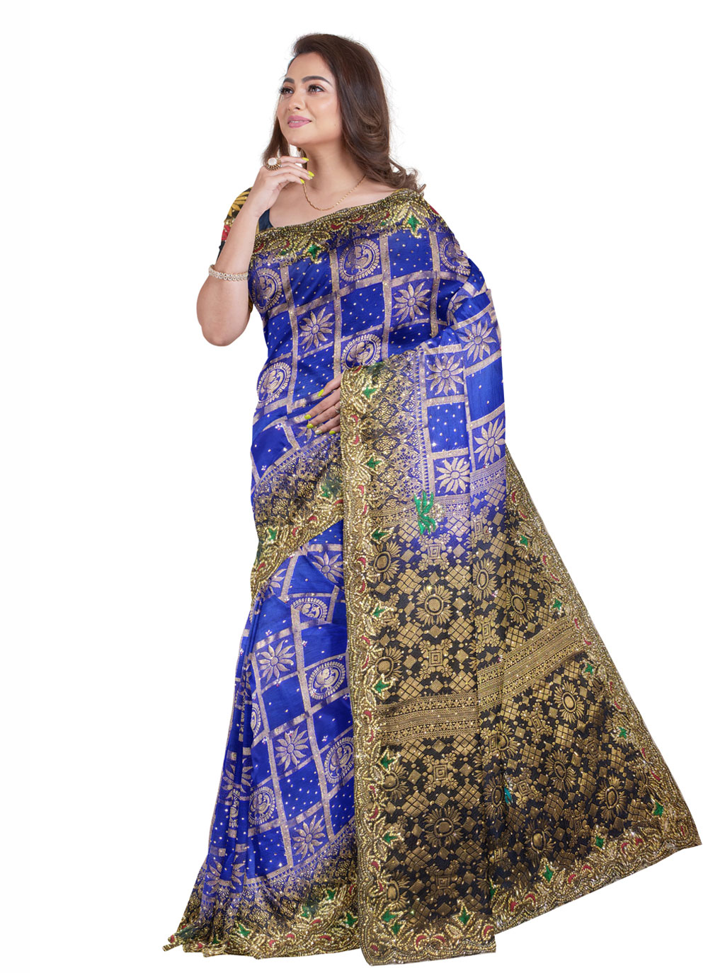 Shop Online Blue Fancy Fabric Designer Saree : 187473