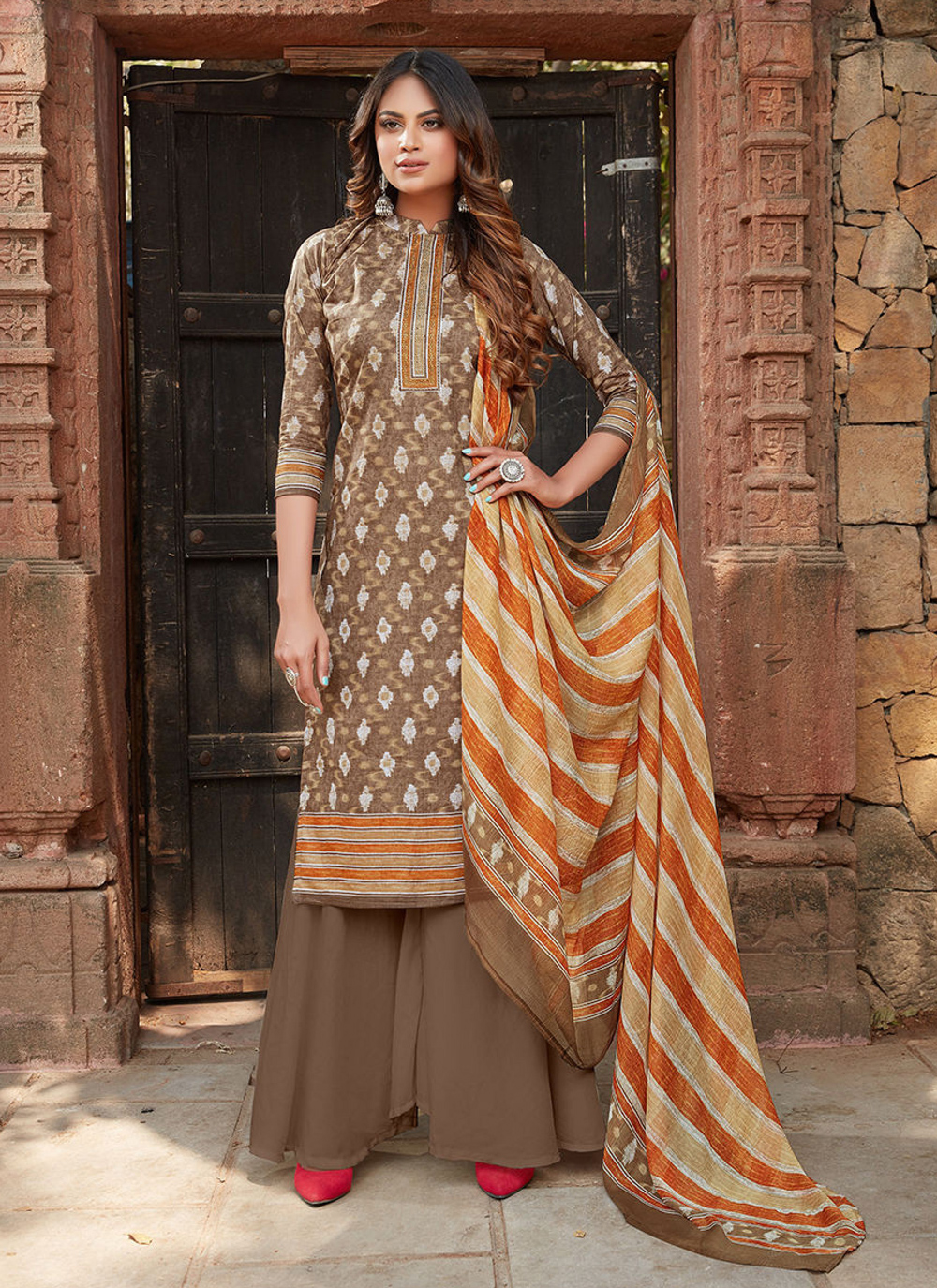 Shop Online Cotton Printed Designer Palazzo Suit : 183734