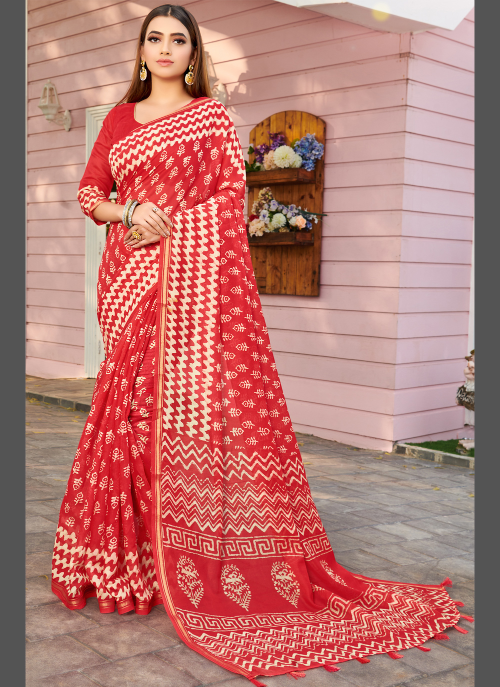 Buy Cotton Printed Saree Online