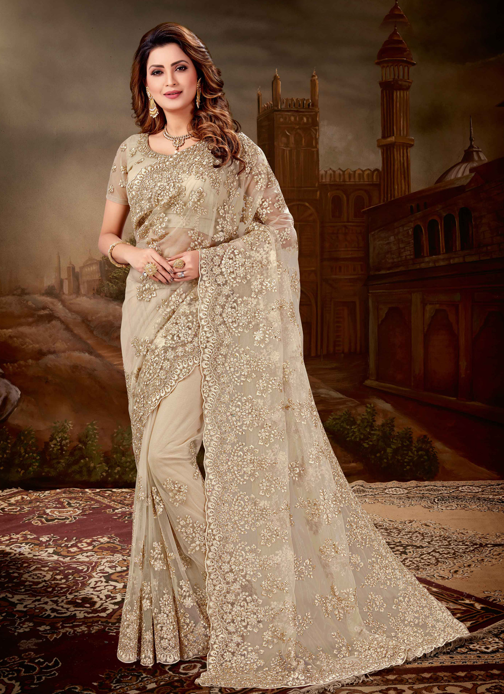 Buy Online Embroidered Traditional Saree : 172302
