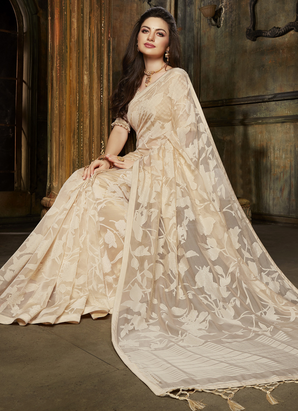 Fancy Tissue Designer Saree buy online