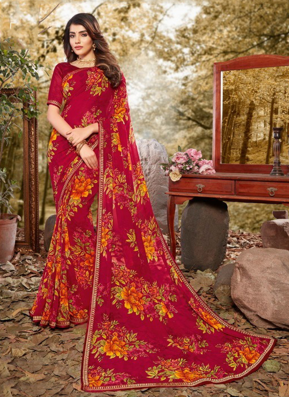 Buy Multi Colour Color Casual Saree Online : 172159