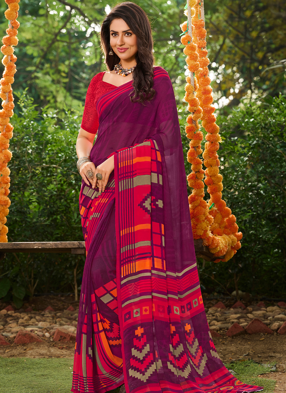 Shop Multi Colour Color Casual Saree Online : 206027