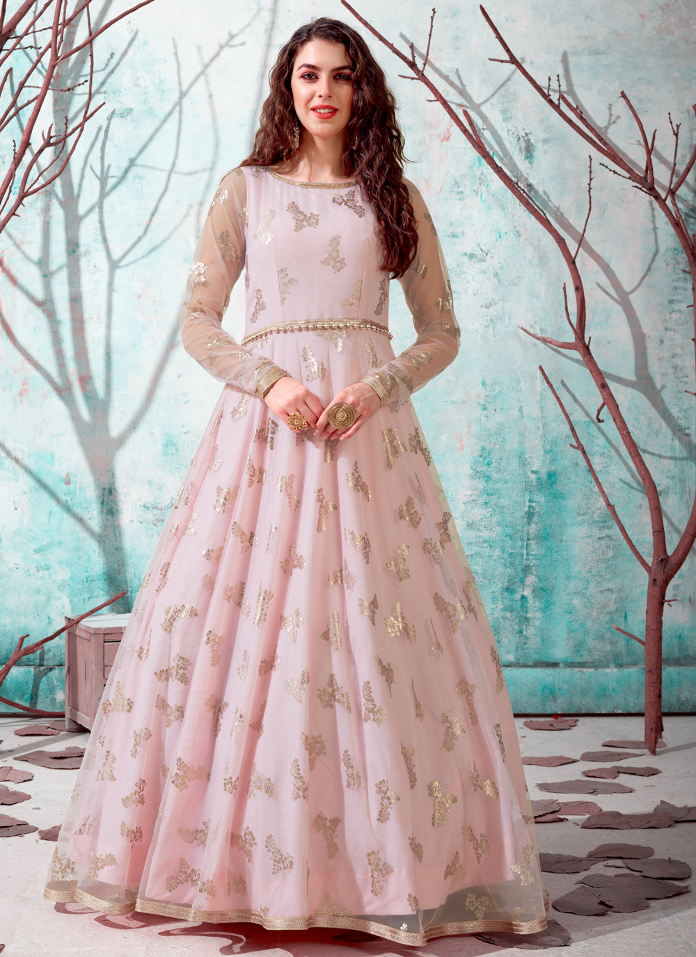 Shop Net Festival Designer Gown Online : 180443