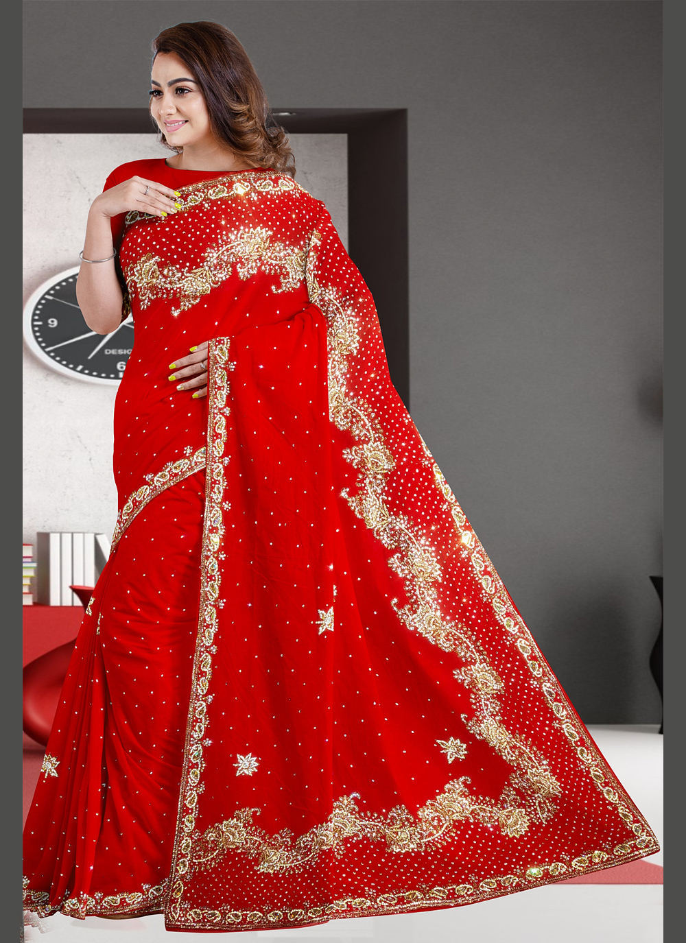 Shop Online Red Color Classic Designer Saree : 174600