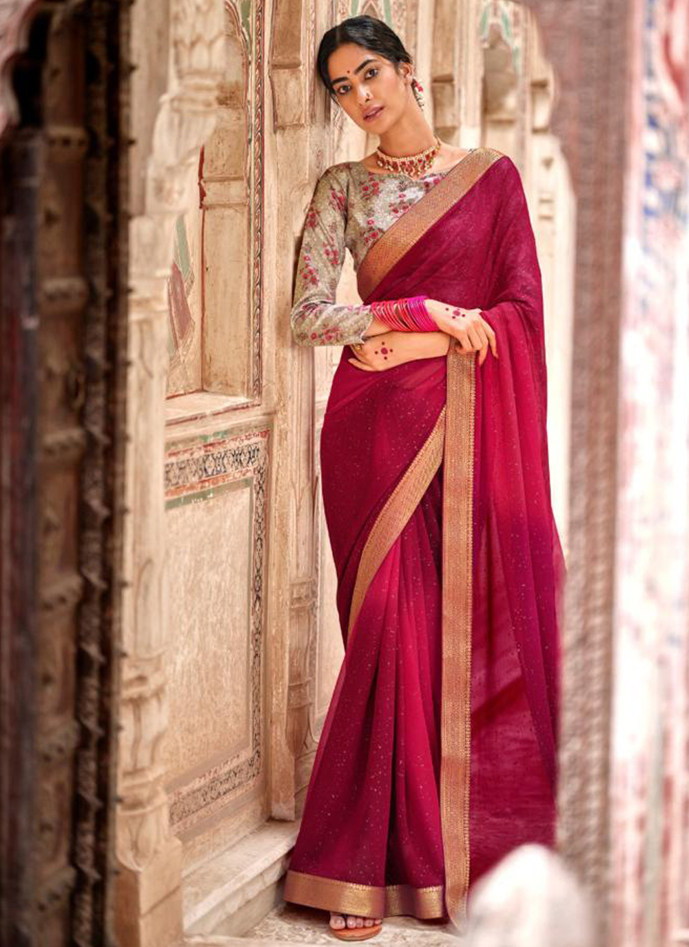 Buy Red Color Trendy Saree : 190903