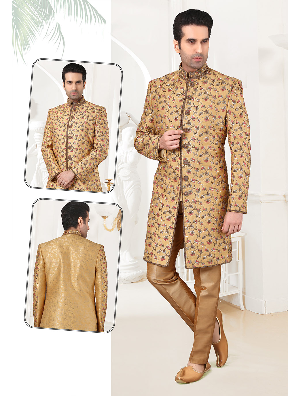 Shop Online Beige Color Sherwani : 211273